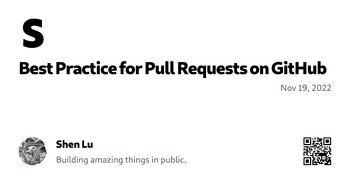 Best Practice for Pull Requests on GitHub